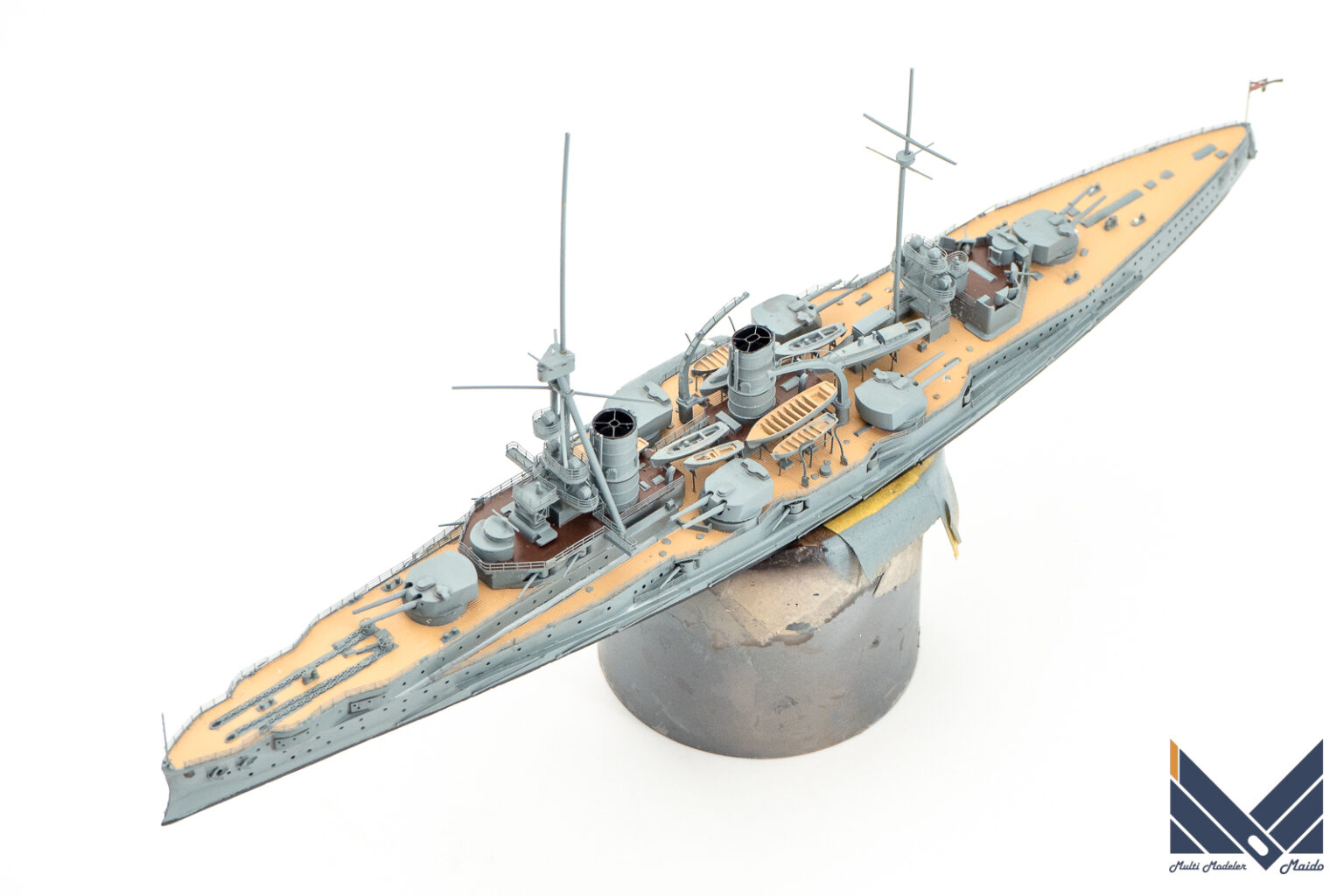 コンブリック 1/700 ドイツ海軍装甲巡洋艦 ブルッヒャー 製作6 主砲砲塔 Blucher Combrig - 模型工房M